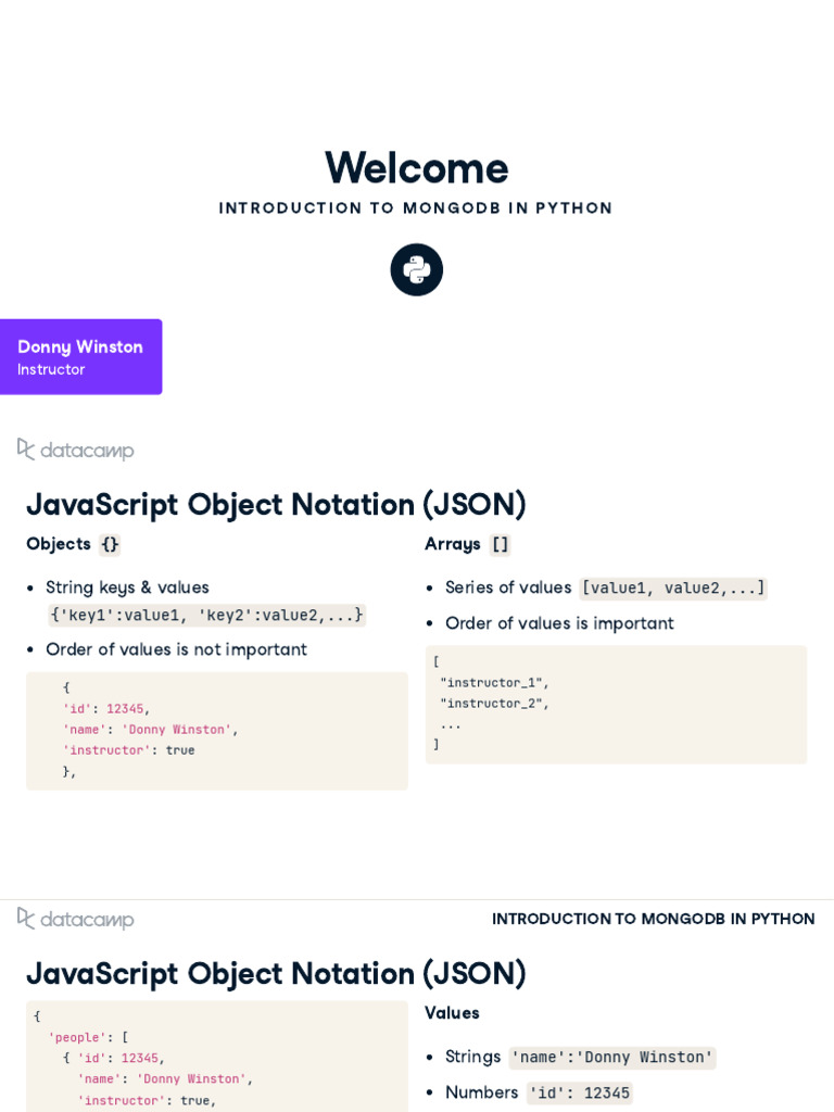 MongoDB_chapter1 | PDF | Json | Databases