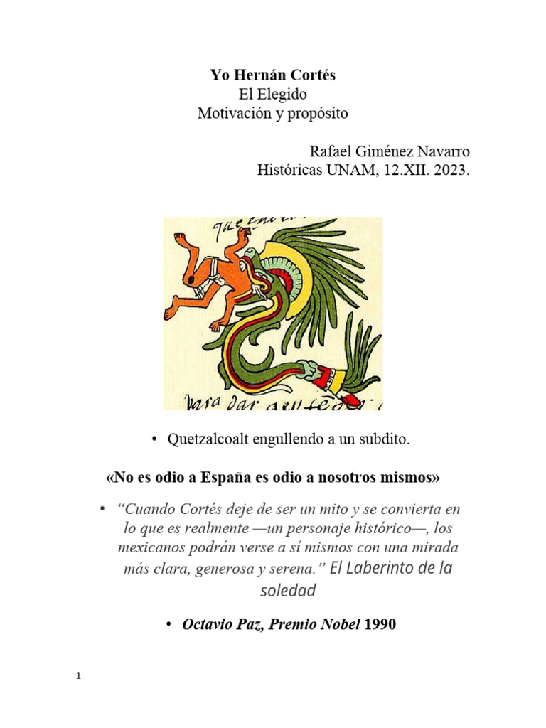 Hernán Cortés y Quetzalcóatl: Mitos y Realidad | PDF | Hernán Cortés ...