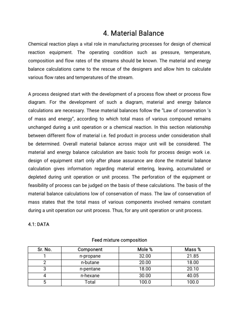 4.material Balance | PDF | Chemistry