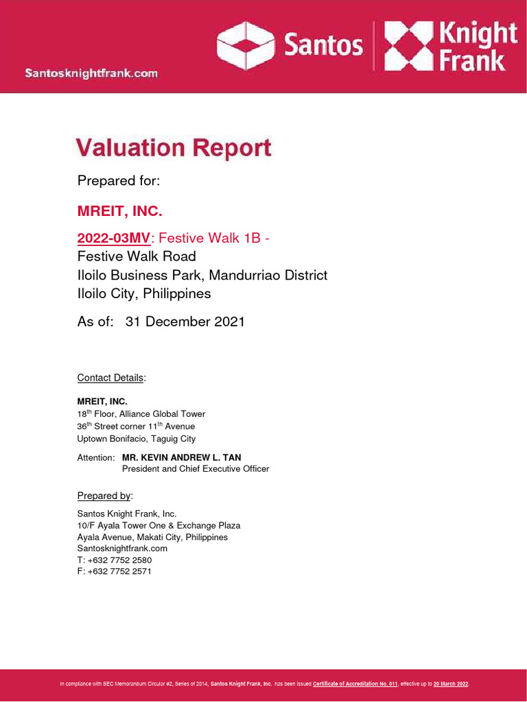 Festive Walk 1B Valuation Report 2022 | PDF | Discounted Cash Flow ...