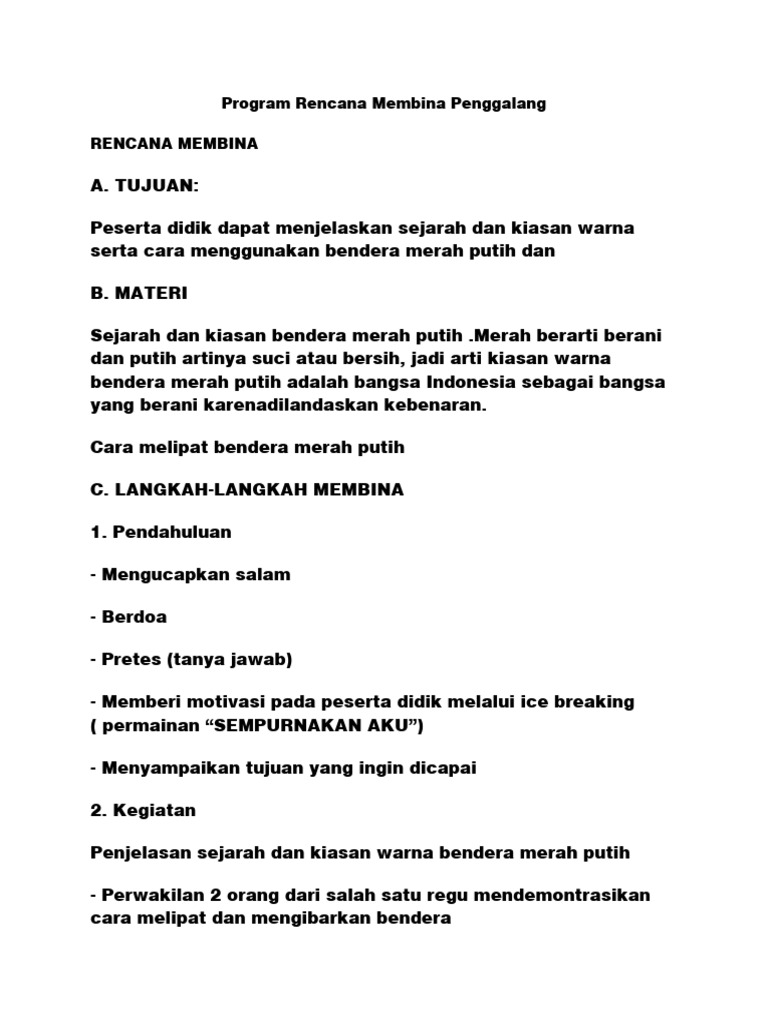 Program Rencana Membina Penggalang | PDF