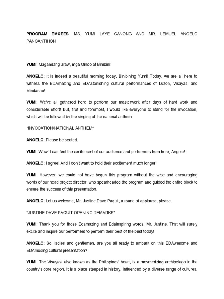 Host Script | Download Free PDF | Philippines