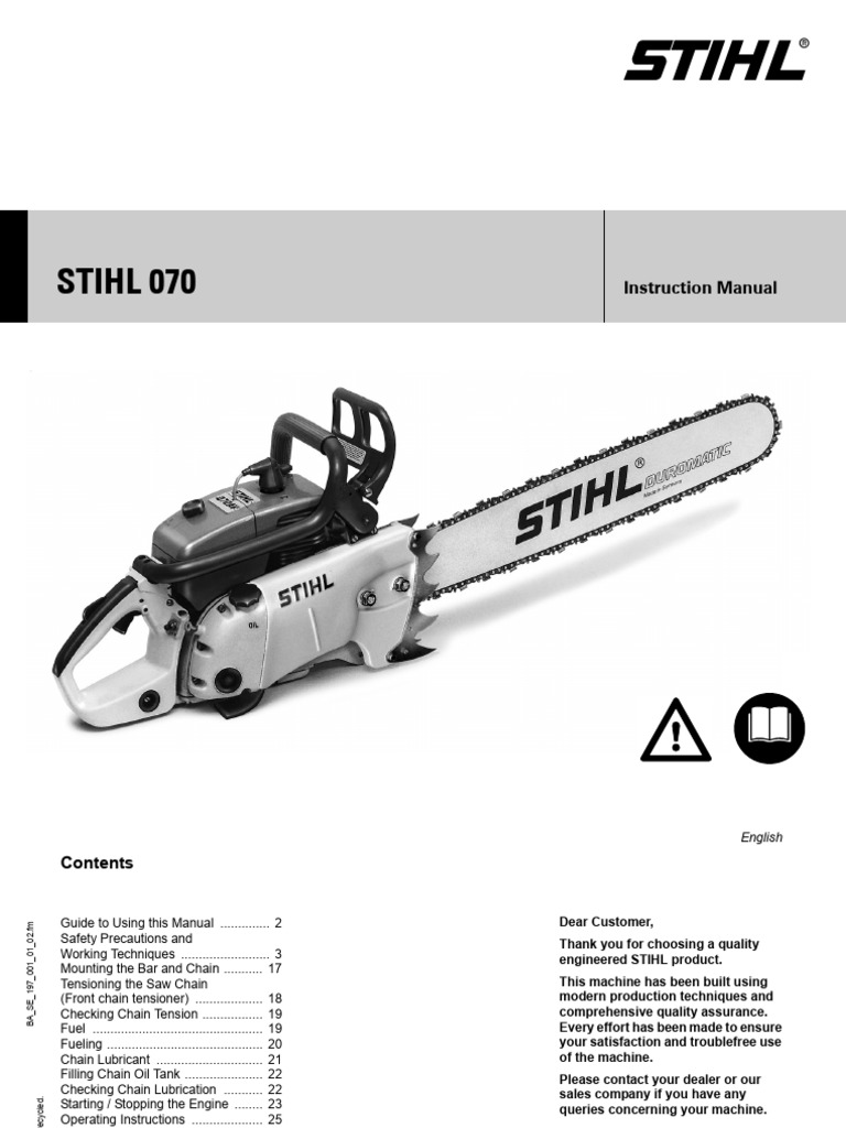 Manual Stihl 070 | PDF | Manufactured Goods
