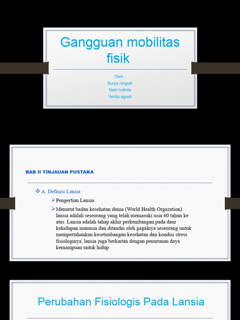 Gerontik Lansia Mobilitas | PDF
