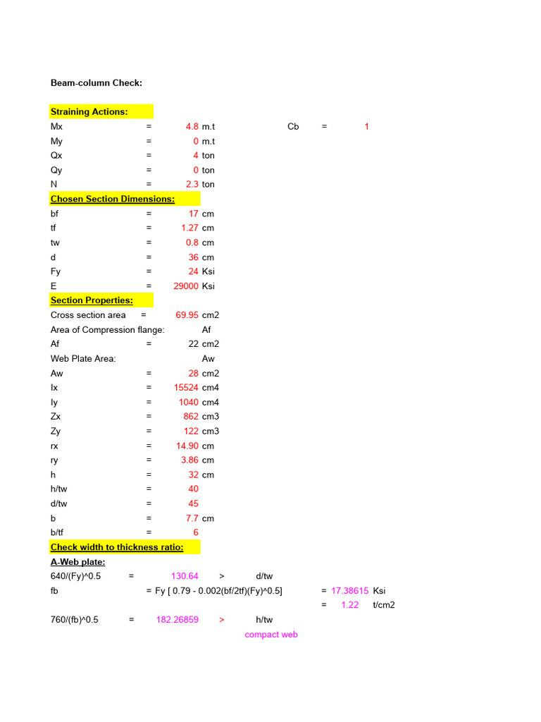 Beam Column Aisc | PDF | Physics | Classical Mechanics