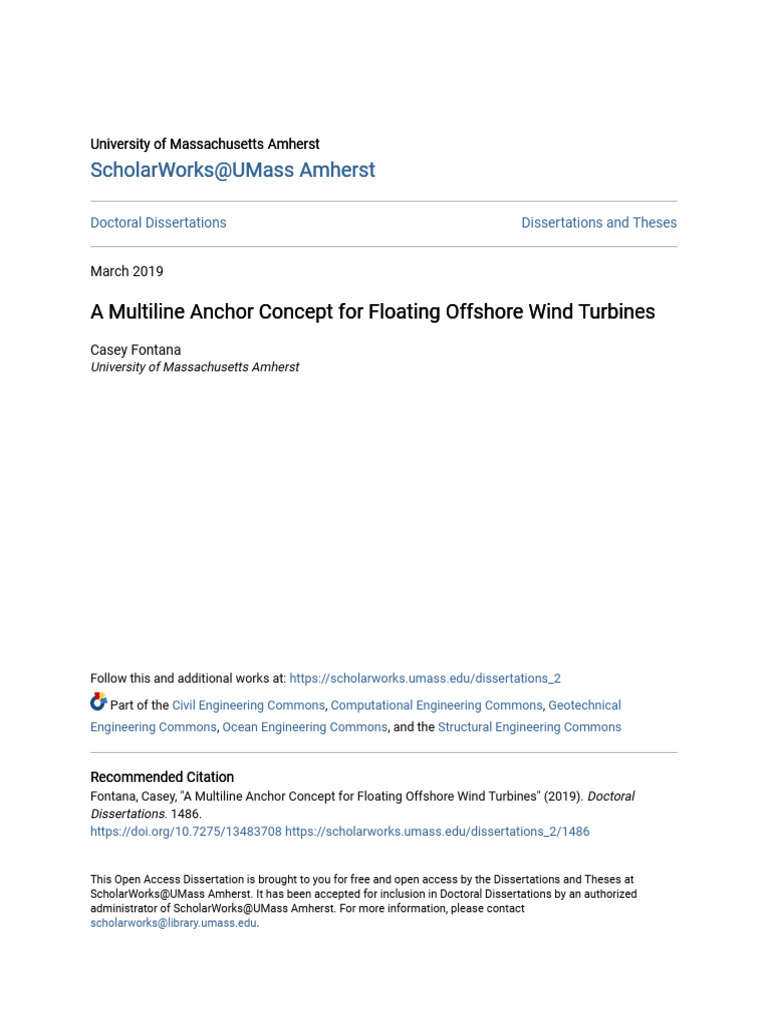 A Multiline Anchor Concept For Floating Offshore Wind Turbines ...