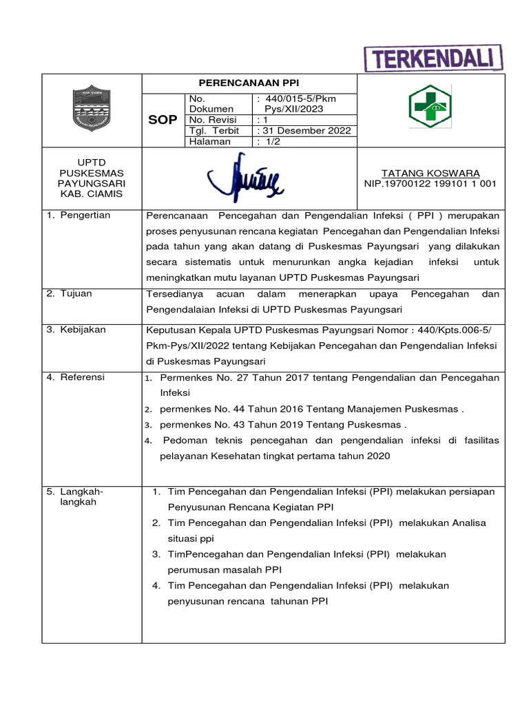 Revisi 5.5.1.a SOP PERENCANAAN PPI | PDF
