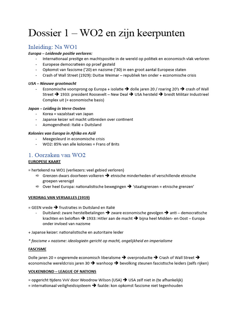 Dossier 1 - WO2 en zijn keerpunten | PDF