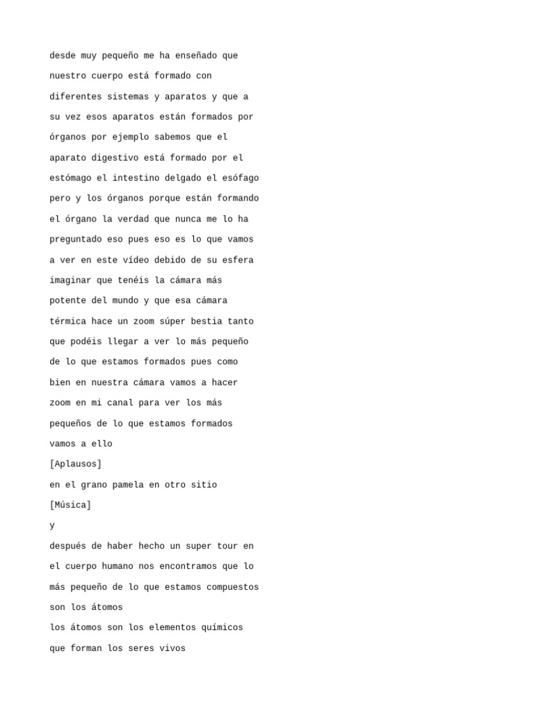 (Spanish (Auto-Generated) ) Niveles de Organización Del Cuerpo Humano ...