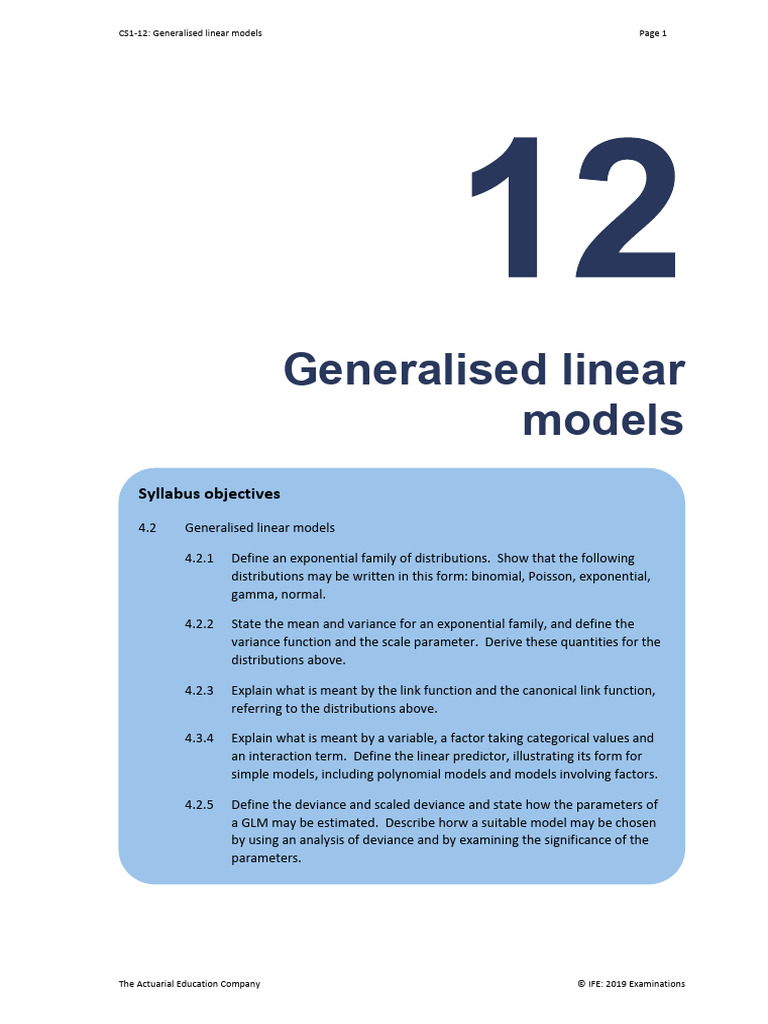4. Generalised Linear Models | PDF | Dependent And Independent Variables | Linear Regression