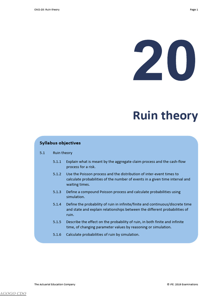 2. Ruin Theory | PDF | Insurance | Exponential Function