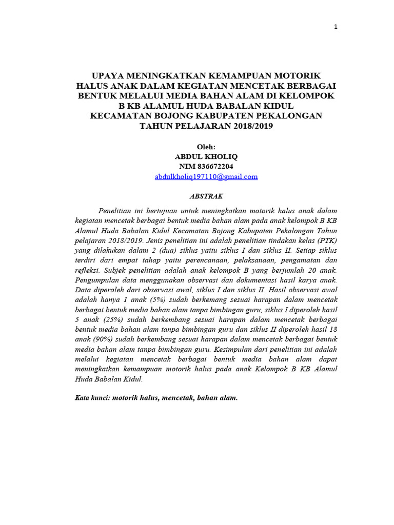 Oleh: Abdul Kholiq NIM 836672204: Abdulkholiq197110 | PDF
