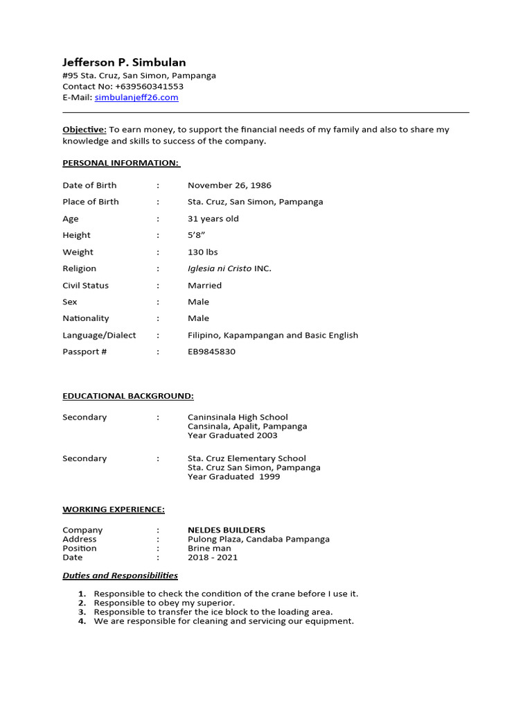 Mark Angelo Rubenecia. Resume | PDF