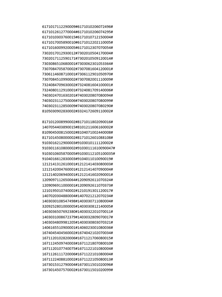 Comprehensive List of Document IDs | PDF