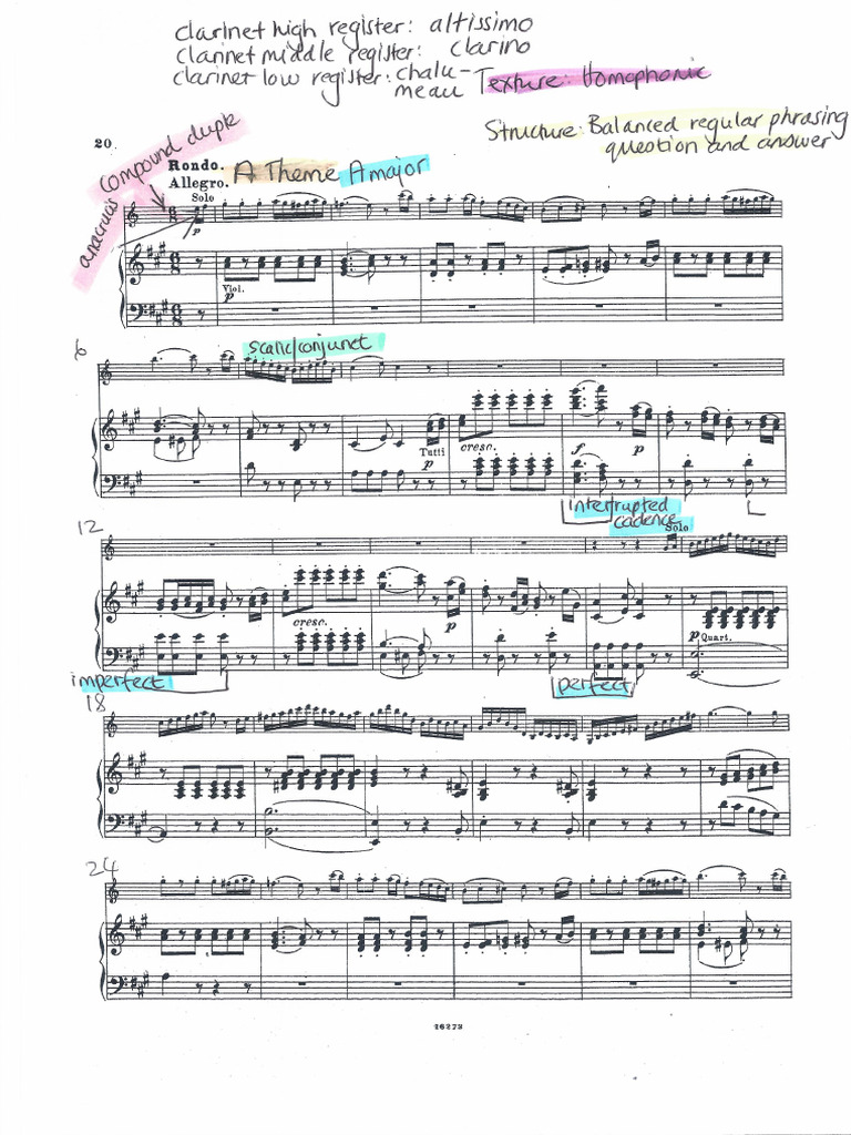 Mozart Marked Up Score | PDF