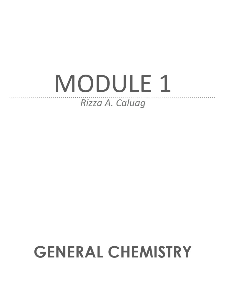 Module 1 Summary | PDF | Chemical Reactions | Salt (Chemistry)
