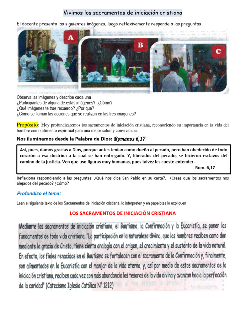 Importancia de los Sacramentos de Iniciación | PDF | Sacramentos | Pecado