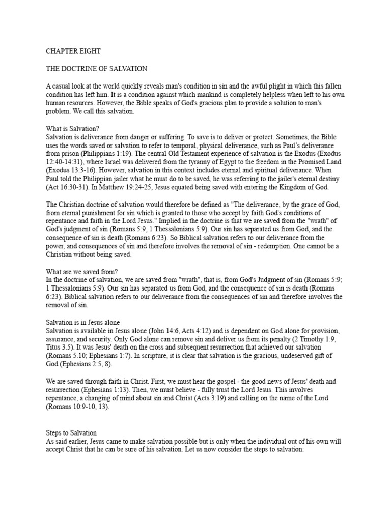 Doctrine of Salvation | PDF | Justification (Theology) | Sanctification