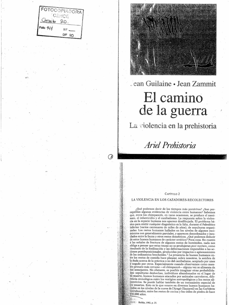 Guilaine, Jean y J. Zammit - Cap. 2 La Violencia en Los Cazadores-Recolectores en El Camino de ...