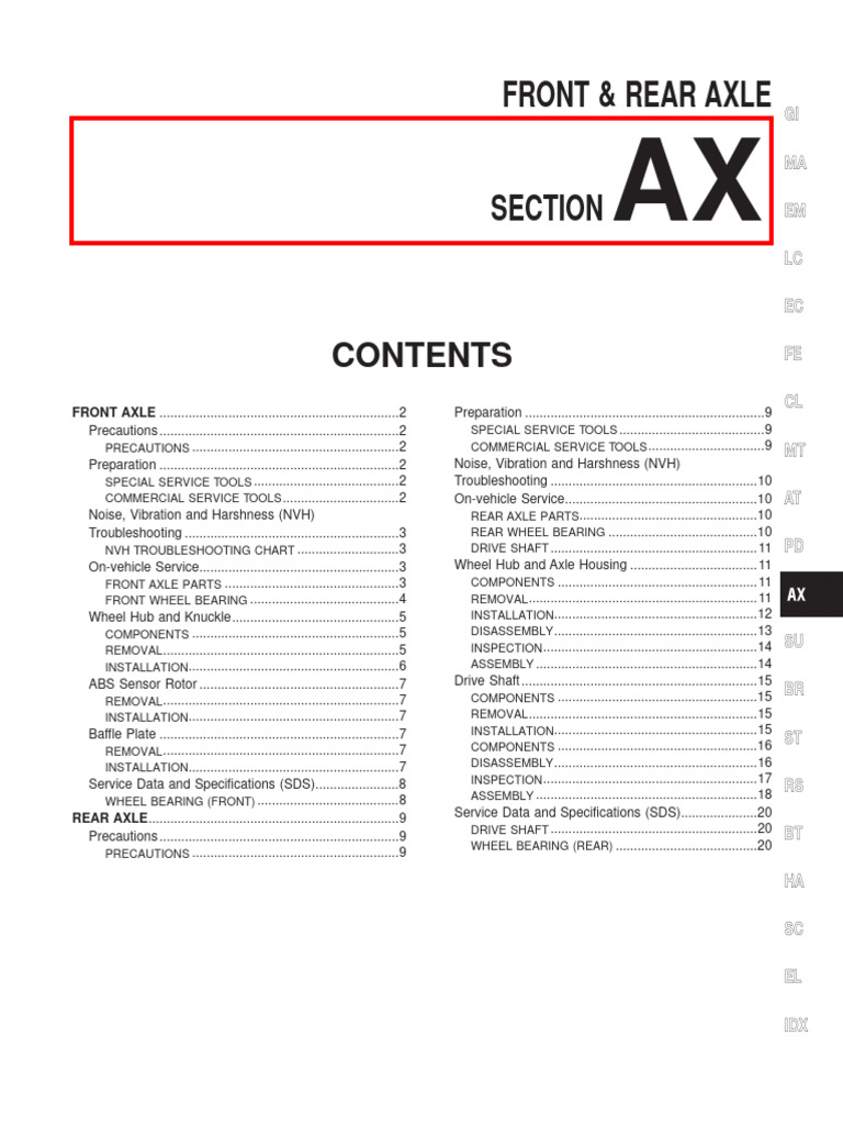 ax | PDF | Axle | Anti Lock Braking System