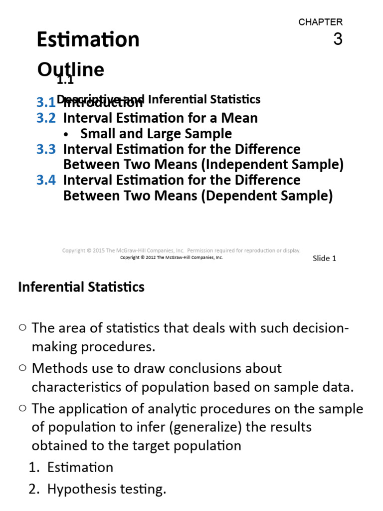 Chapter 3 Estimation | PDF | Estimator | Statistics
