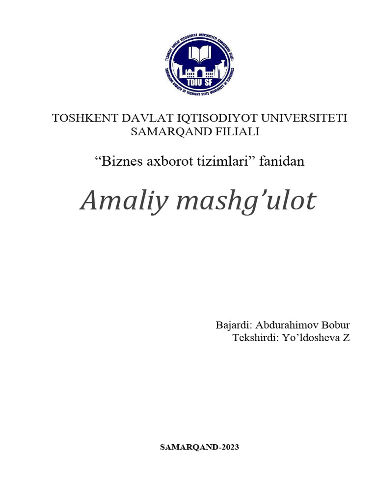 8 Amaliyot | PDF