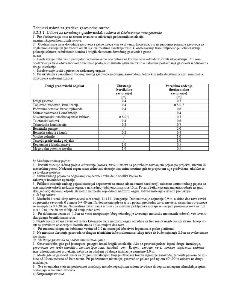 Tehnicki gradj. uslovi gradska mreza od C cevi | PDF