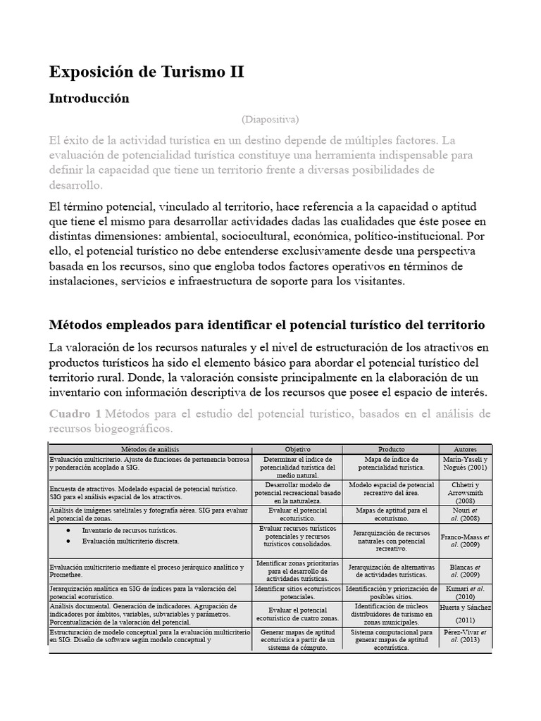 Exposición de Turismo II | PDF | Turismo | Sistema de información geográfica