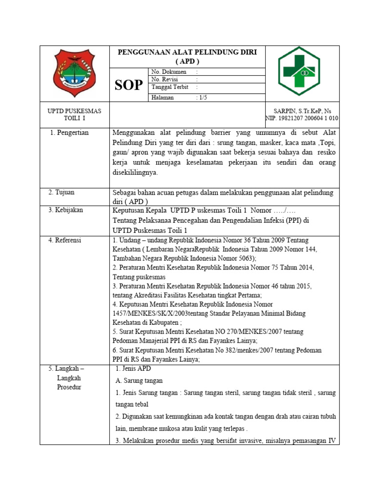 Sop Apd | PDF