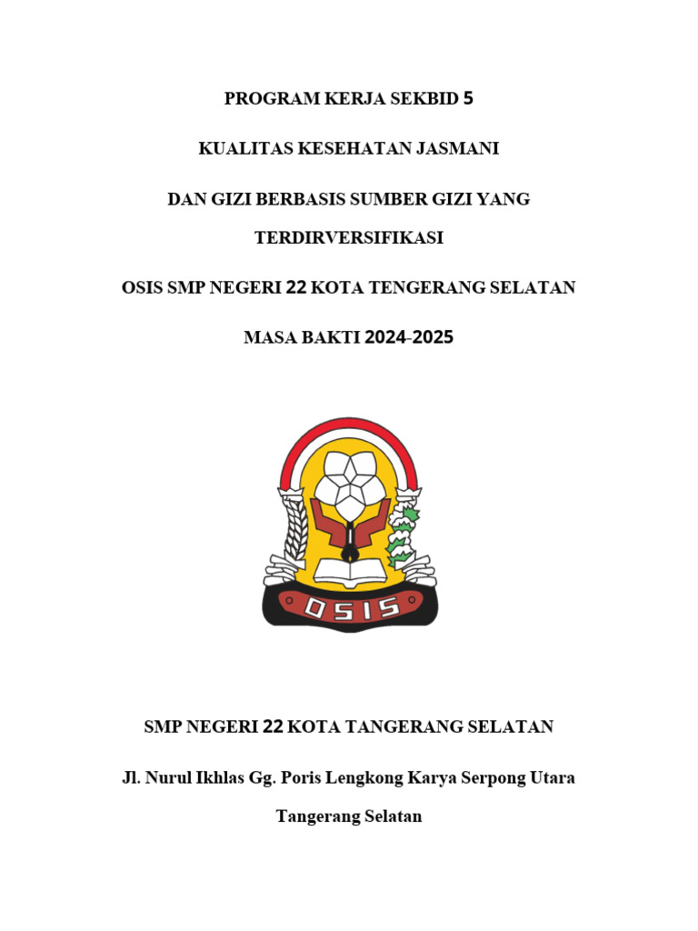Program Kerja Sekbid 5 | PDF | Karier & Perkembangan