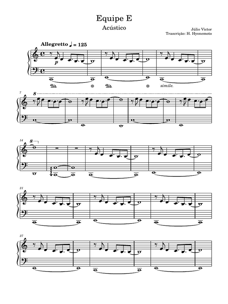 Júlio Victor Acústico Transcrição | PDF