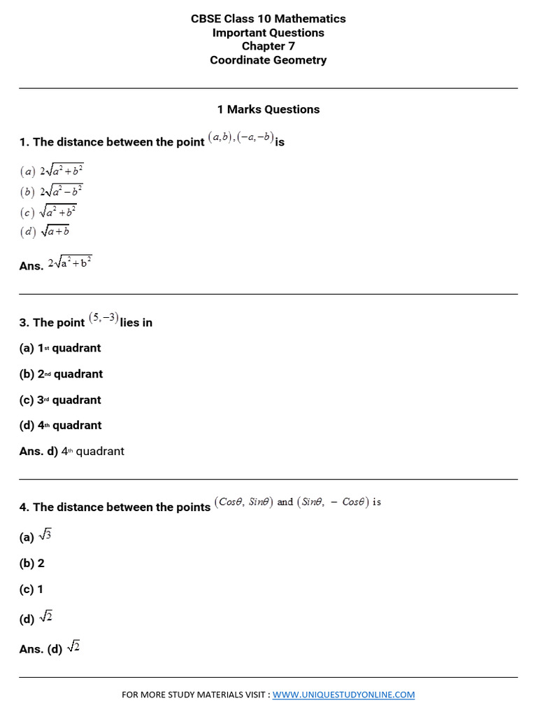 Coordinate Geometry Pdf Triangle Cartesian Coordinate System