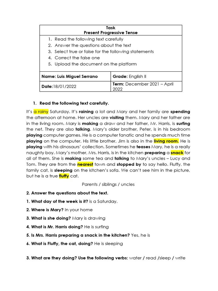 Reading Comprehension Progressive | PDF