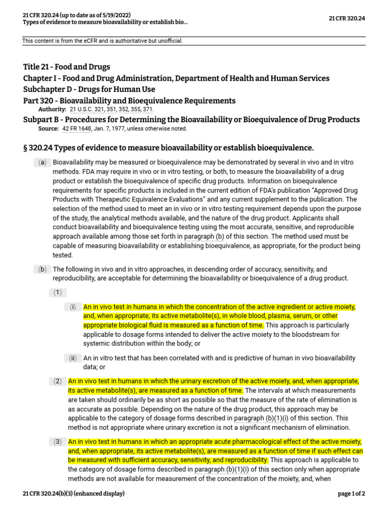Approaches To Determine BA-BE | PDF | Bioavailability | Medicine