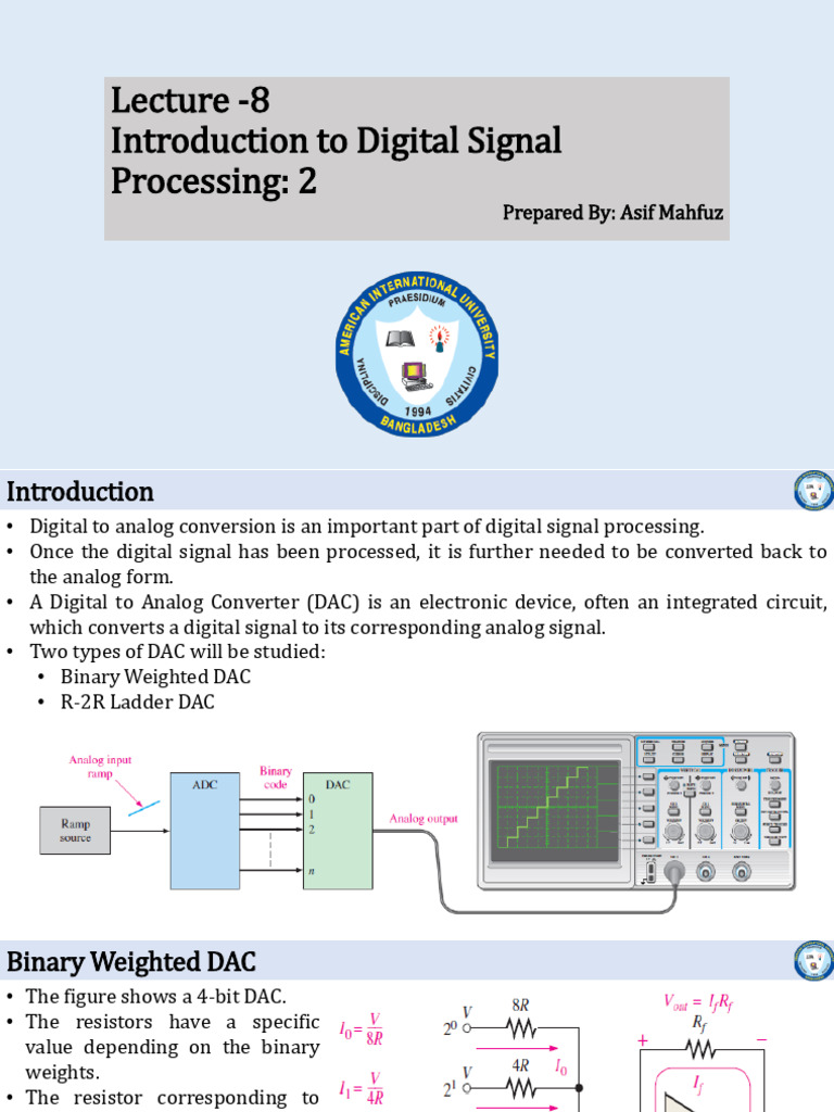 Final Lect 8 | PDF | Analogue Electronics | Digital To Analog Converter
