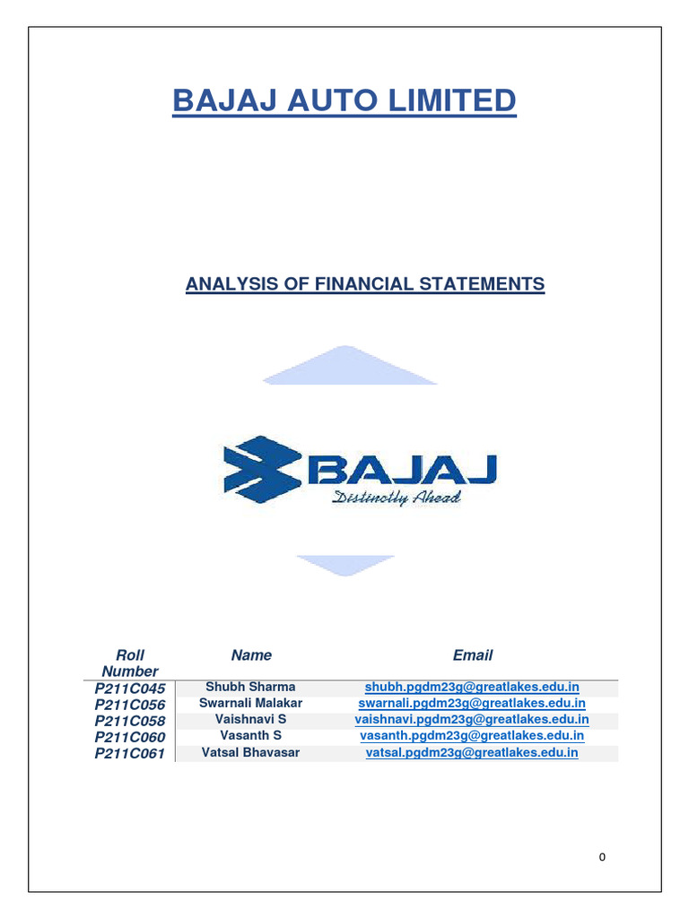 FA PDF - Bajaj | PDF | Dividend | Price–Earnings Ratio
