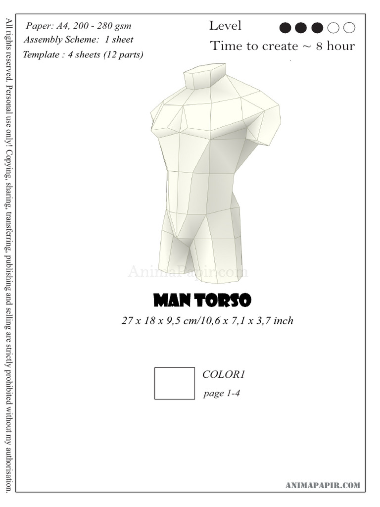 [PaperzoneVN.com]-Man Torso AnimaPapir | PDF | Stationery | Equipment