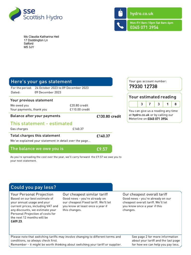 Gas Statement Summary for December 2023 | PDF | Economies | Business