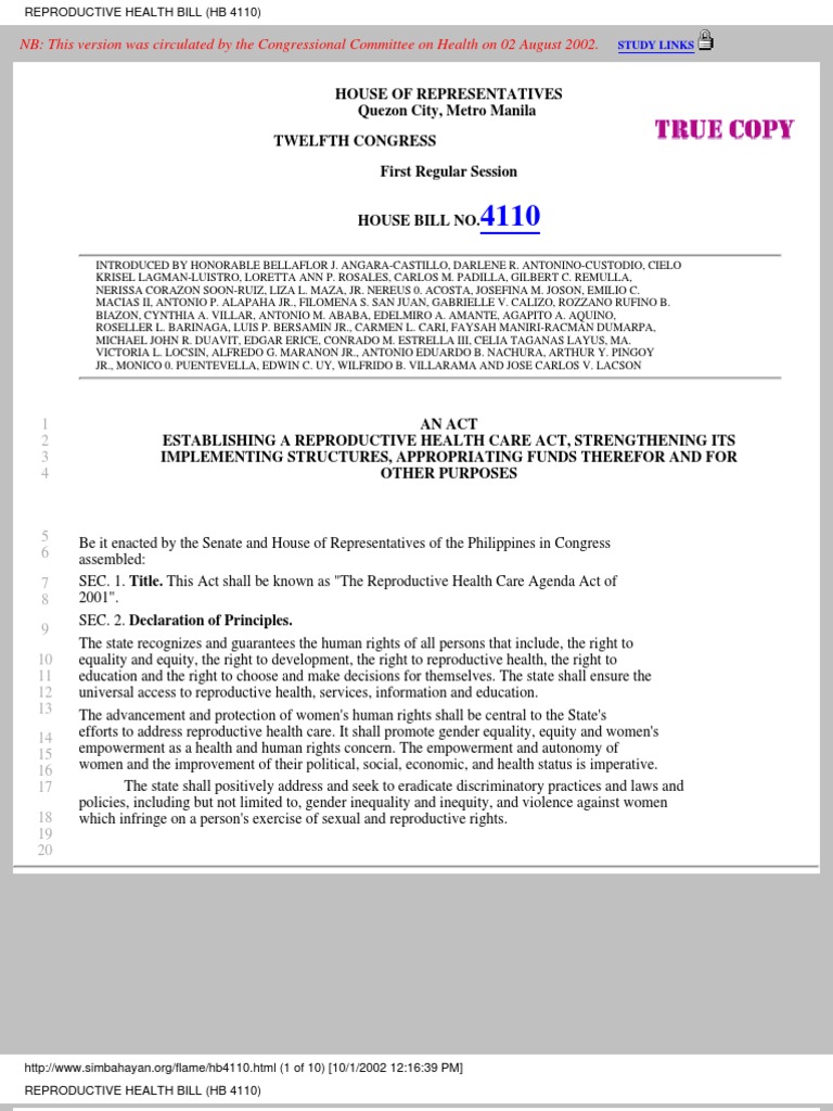 RH Bill | PDF | Reproductive Health | Family Planning
