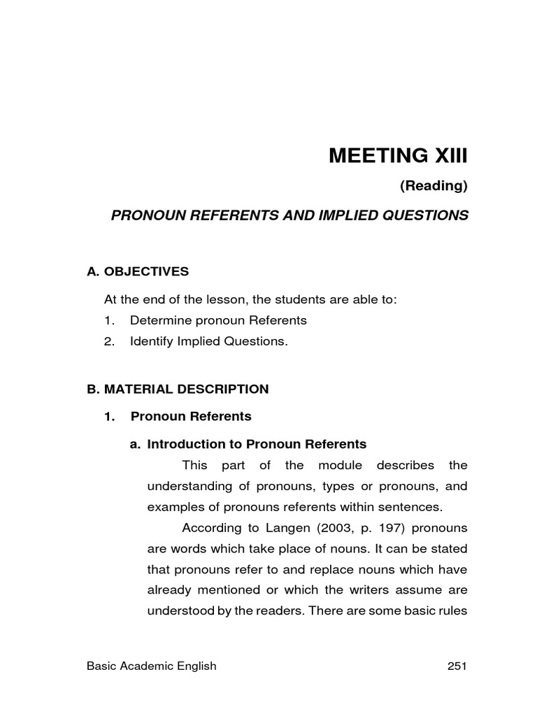 Understanding Pronoun Referents | PDF | Pronoun | Grammatical Number