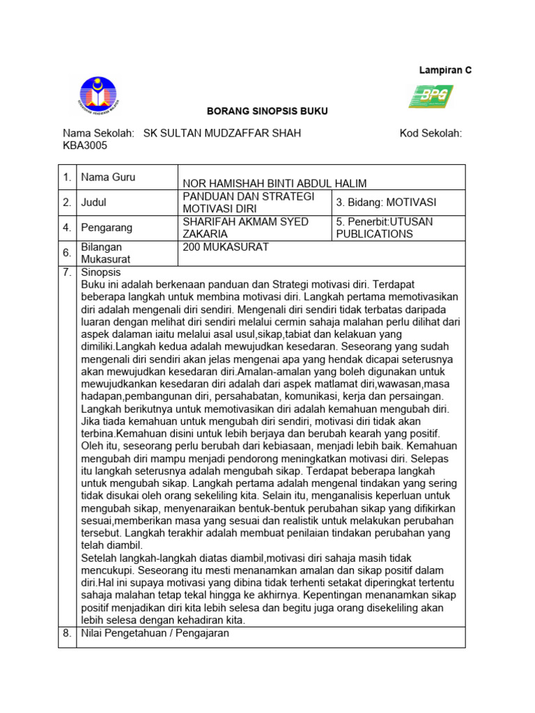 Sinopsis Buku 1 2023 | PDF