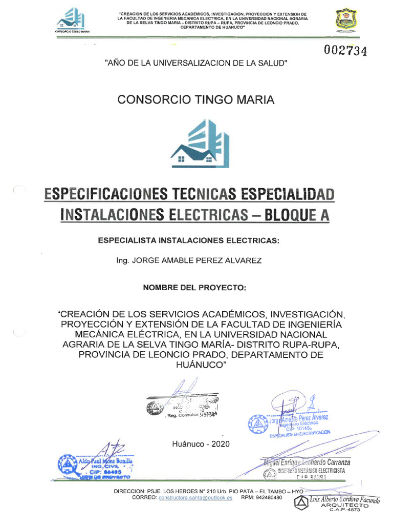 Especificaciones Tecnicas Instalaciones Electricas | PDF