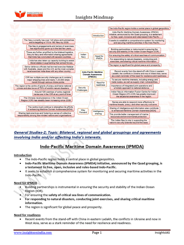 Indo Pacific Maritime Domain Awareness Ipmda Pdf Royal Navy