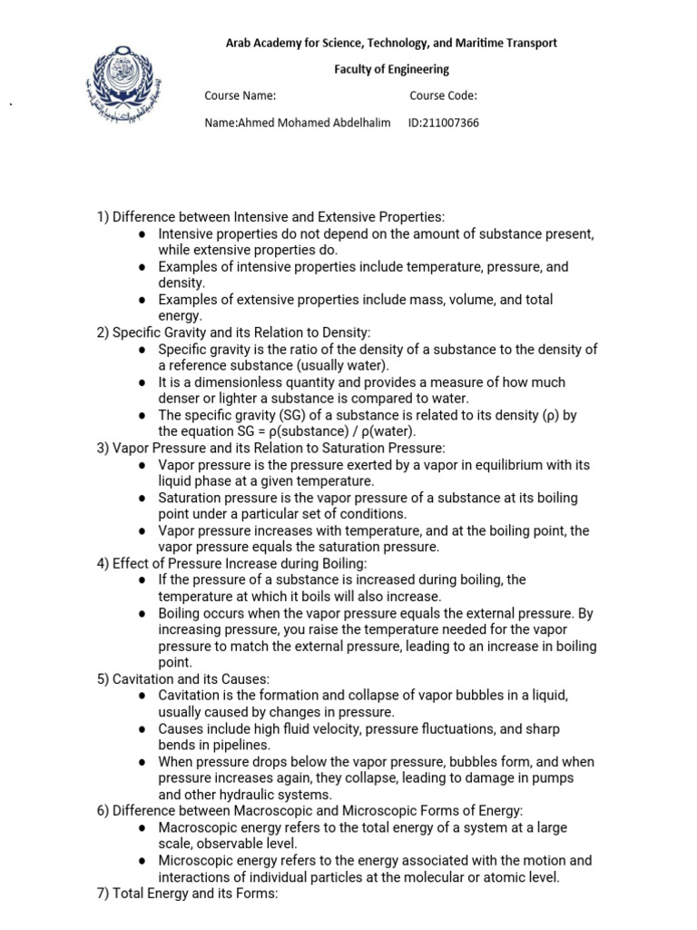 Assignment Template | PDF | Density | Pressure