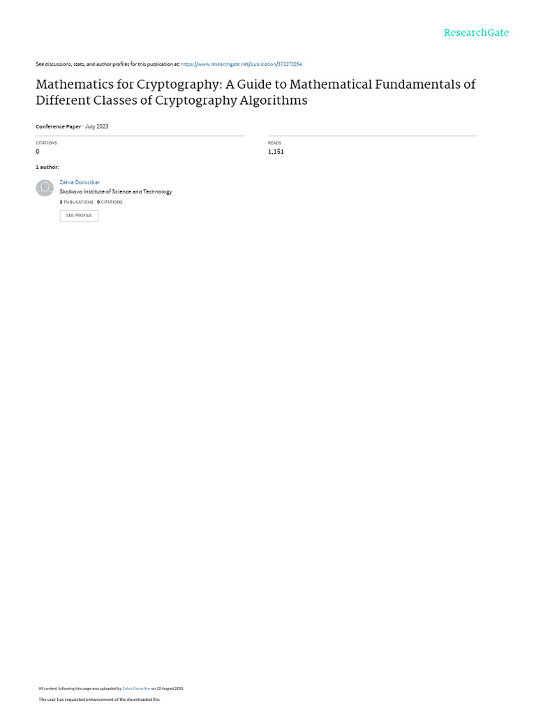 Cryptography Math Essentials | PDF | Cryptography | Public Key Cryptography