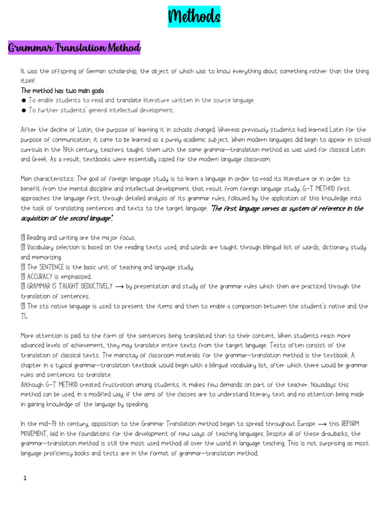 Methods | Download Free PDF | Language Education | Learning