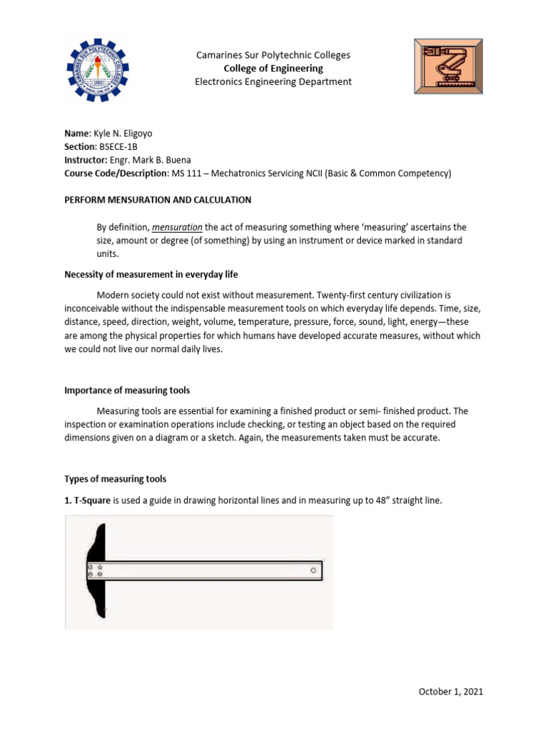 [PDF] Assignment 6_Perform Mensuration and Calculation | PDF ...