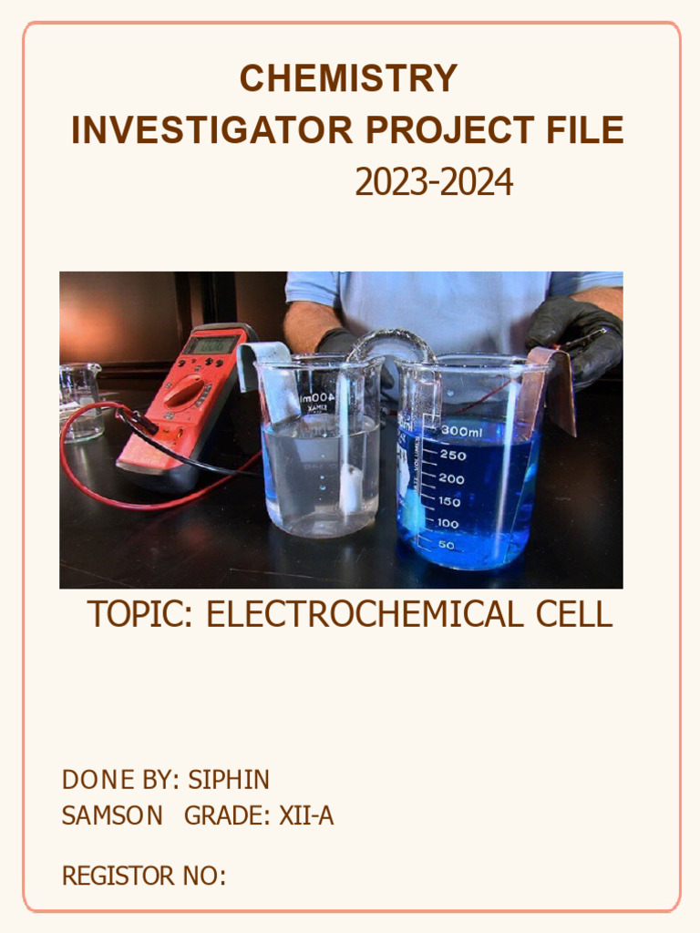Siphin Samson Chemistry Investigatory Project File | PDF | Electrode ...
