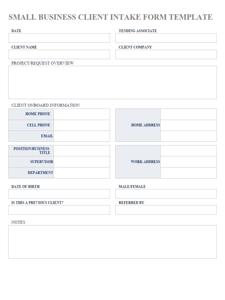 IC Small Business Client Intake Form 10922 | PDF