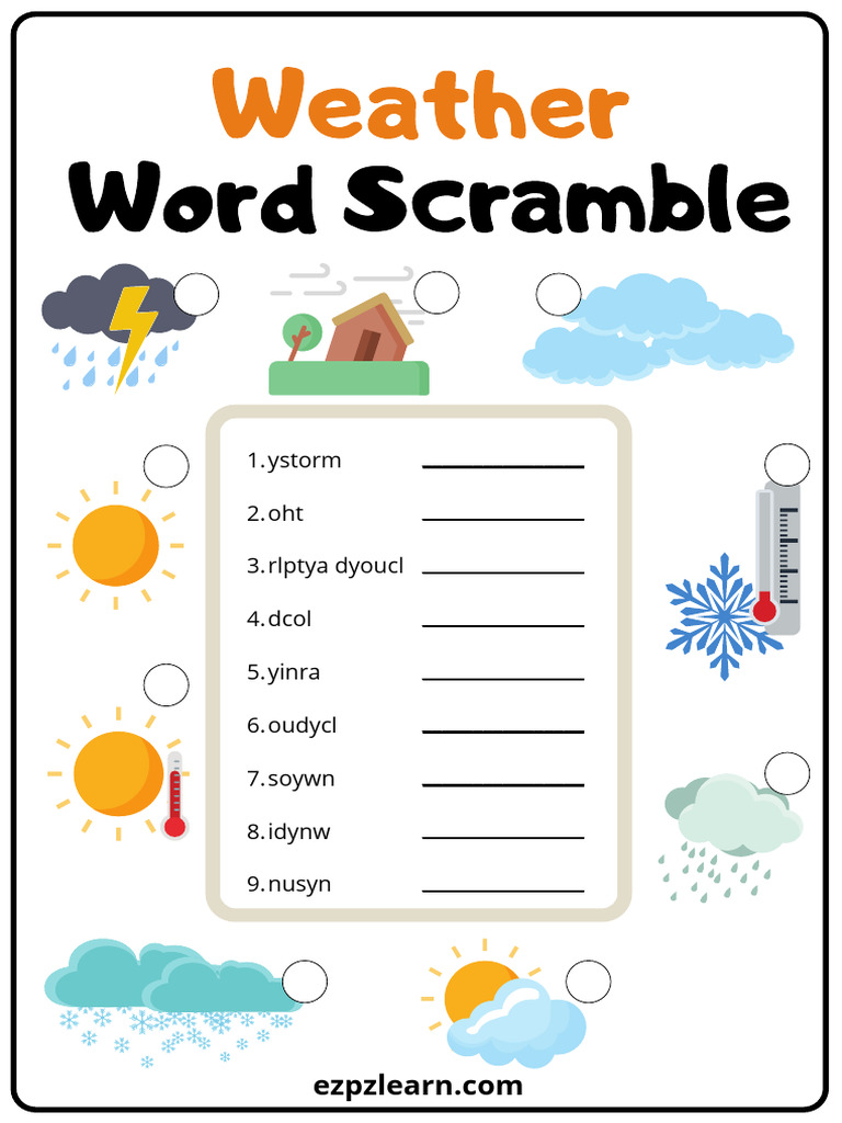 Weather Word Scramble Game | PDF